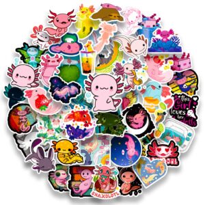 axolotl stickers,50 pcs cute axolotl waterproof stickers,vinyl stickers for water bottle,laptop,phone,skateboard stickers for teens girls kids