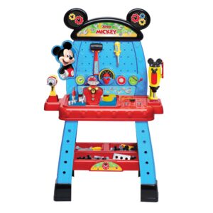 disney junior mickey mouse funhouse workbench, 43-piece kids construction tool set, kids toys for ages 3 up, amazon exclusive by just play