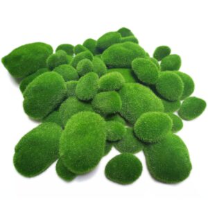 42pcs 5 size artificial moss rocks decorative, green moss, artificial stones, green moss balls,moss stones, fake moss decor for floral arrangements, decorative potted plants fairy gardens or crafting