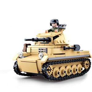 dahonpa panzer ii tank army building block(356 pcs),ww2 military historical collection model with 2 soldier figures,toys gifts for kid and adult.