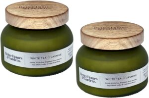 betterhomes&gardens 18oz scented candle, white tea and jasmine 2-pack, 18oz (501g) x 2 [excluding glass jar weight] (44225)