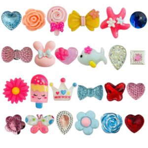 monochef 24pcs rings for girls kids dress up rings jewelry set lovely toys for little girls adjustable, no duplication, girl pretend play gift with box