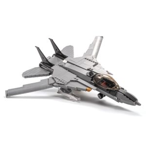 dahonpa f-14d fighter tomcat military army airplane building bricks set with 1 figure, 404 pieces air-force build blocks toy, gift for kid and adult.