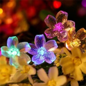 7m cherry flower solar string light for home garden decoration waterproof christmas party fairy lights outdoor solar lamp