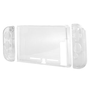 likj game console protective case, split type transparent tpu easy assembly good compatibility game console cover for switch console