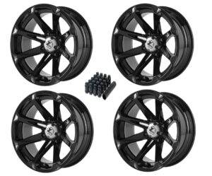 full set of msa m12 diesel 14x7 4/110 10mm wheels black