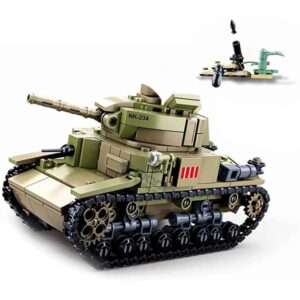 dahonpa m13/40 tank army building block(463 pcs),ww2 military historical collection model with 2 soldier figures,toys gifts for kid and adult.