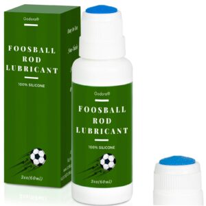 100% pure silicone foosball rod lubricant for sports arcade soccer game accessories, foosball rod lubricant with dauber top applicator, easy-to-use silicone oil for soccer table pole accessories