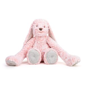 demdaco heartful hugs bunny soft pink 17.5 inch weighted childrens plush stuffed animal