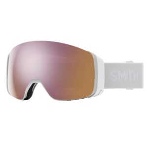 smith optics 4d mag low bridge fit unisex snow goggle - white vapor, chromapop everyday rose gold mirror