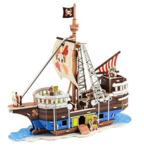 toysical 3d puzzle set q pirate ship diy sailing boat model kits & toys for kids gifts for birthday, christmas & new year building hobbies, crafts & projects, 3d puzzles for kids ages 8-10