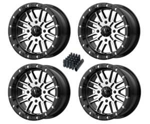 full set of msa m37 brute beadlock 14x7 4/156 10mm wheels