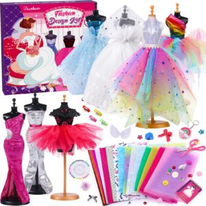 tacobear 500+ fashion designer kits for girls sewing kit for kids fashion design sketchbook creativity diy arts and crafts kit birthday gifts ages 6 7 8 9 10 11 12