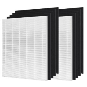 d480 true hepa replacement filter d4, compatible with d480 air purifier, compare to d4 filter, 2 h13 grade true hepa and 8 activated carbon filters, item number 1712-0100-00