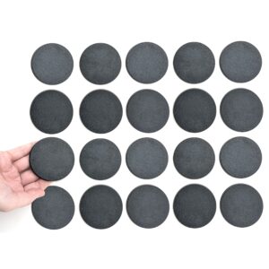 stonehaven miniatures 20pk - blank miniature bases, 60mm diameter - designed for 28mm scale tabletop war game miniatures - plastic, black