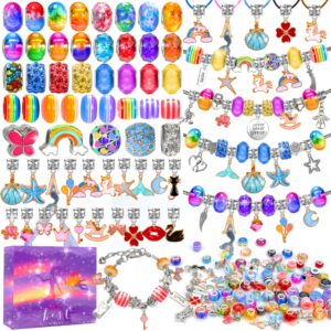 palonu charm bracelet making kit,170 pcs jewelry making kit crafts for kids ages 8-12, beads toys diy craft gift set for teens girls 8 9 10 11 12 years old