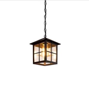 yuanflq european waterproof square small chandelier outdoor porch balcony decoration ceiling pendant lamp decorative courtyard garden exterior balcony home courtyard villa retro lantern