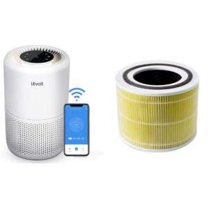 levoit air purifier and replacement filter bundle for home bedroom, smart wifi alexa control, covers up to 915 sq.foot