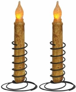 two black wire spiral taper candle holders primitive design reproduction springs home and garden