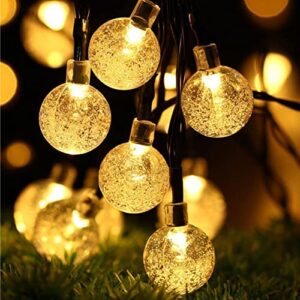 50 led 9.5m warm white leds crystal ball solar lamp power led string fairy lights for home outdoor garlands garden christmas decor