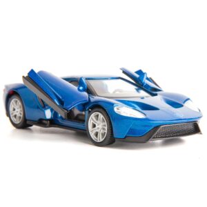 rmz city 1:36 compatible for diecasting alloy car model ford gt toy car, pull back vehicles toy car for toddlers kids boys girls gift blue