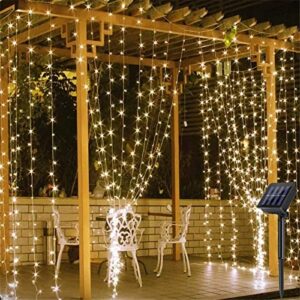 christmas lights,3x3m solar led string light， outdoor fairy curtain lights， garland window christmas decoration， for home garden party solar lamp