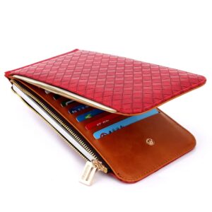 wallet long card case ladies clutch bag ladies wallet ladies long card （red)