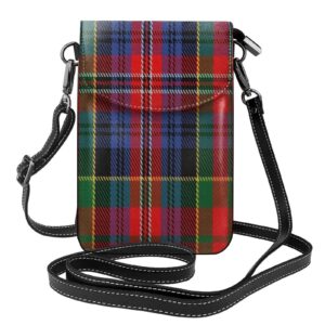 small crossbody scottish clan macpherson red tartan crossbody purse bag fashion cell purse wallet for women/girls gift