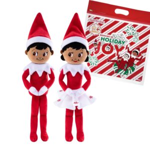 the elf on the shelf 12" plushee pal snuggler elf dark tone girl & boy