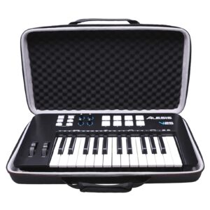 ltgem controller case for alesis v-mini - 25-key usb midi keyboard controller, hard storage travel protective carrying bag