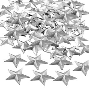 mini metal barn star antique barn star halloween christmas day vintage mini star home decoration for farmhouse home door wall decor, 1.18 inch (silver,52 pieces)