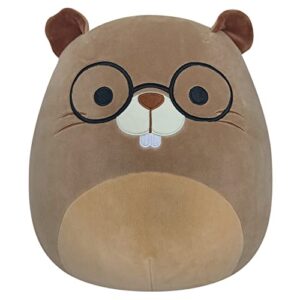 squishmallows original 14-inch chip brown beaver with glasses - large ultrasoft official jazwares plush