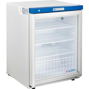 global industrial undercounter laboratory refrigerator, glass door, 4.2 cu.ft.