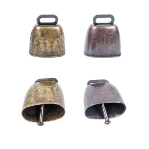 ecoffbeat 4pcs antique style cow horse sheep grazing copper bells small brass bells cowbell cattle farm animal copper loud bronze bell cow bell(red bronze +bronze) cy004