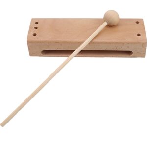 solid wood rhythm block with mallet, musical percussion instrument