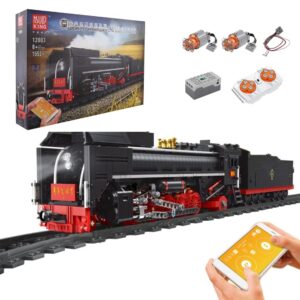 mould king train building kits for boys, 1511 pieces building blocks sets steam locomotives train toys, remote control train with motors and tracks, learning construction toys for kids