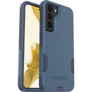 otterbox galaxy s22 commuter series case - rock skip way, slim & tough, pocket-friendly, with port protection blue