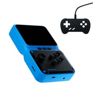 handheld portable game console with 500 classic fc games, video game console mini game player,1000mah rechargeable battery small and light handheld game machine (blue)