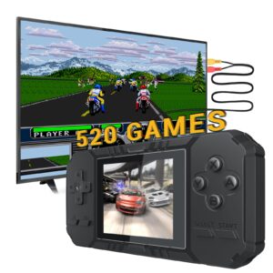 fadist handheld game console, retro mini game console with 520 classic games, 3.0 inch screen, rechargeable battery, portable games console, support tv, ideal gift for kids, adult, friend, lover