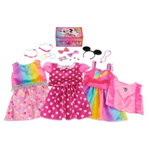 disney junior minnie mouse bowdazzling dress-up and pretend play trunk, fits sizes 4-6x, kids toys for ages 3 up, amazon exclusive by just play