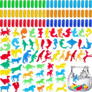 chivao 72 pieces capsules creatures assorted water animals plastic novelty and amusements for party favor, farm, sea, unicorns, dinosaurs, forest, home with 12 capsules each