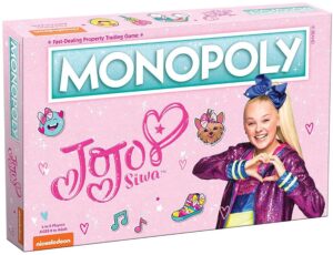 monopoly jojo siwa edition | featuring jojo's signature bows & more | officially licensed & collectible jojo siwa game | great family game for all ages