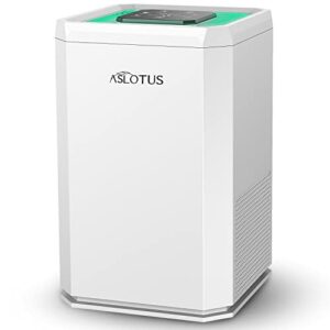 aslotus air filter-h13 true hepa airpurifier for allergies, pets, smokers, odor eliminator quiet remove 99.99% dust for small home, w/ auto sleep mode&child lock