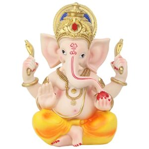 vimtrysd 8 inch large ganesha statues, hindu elephant statue ganpati idol buddha sculptures, indian god lord ganesh statue, home temple mandir meditation yoga room decor (multicolor)