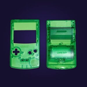 funnyplaying game boy color game q5 laminated ips ready shell (atomic green)