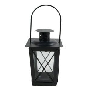 homyl metal lantern garden lantern wind light lantern candle holder home garden - black, 6.69inch height