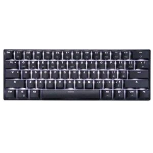 kafuty-1 mechanical gaming keyboard 60%, 61 keys backlit mini ergonomic wireless/wired bluetooth keyboard, for ps4 pc mac gamer, typist, travel (black shaft)