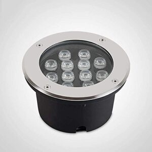 outdoor in-ground lights 12w increases home security recessed garden park lawn pathway lighting led underground light landscape features super bright well light (color : warm light)