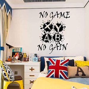 graffiti no game no gain wall sticker boy room game room video game area controller joystick gamepad wall decal bedroom 56x43cm