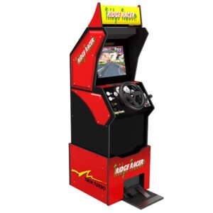 arcade1up ridge race arcade cabinet with riser red, red, xx-large